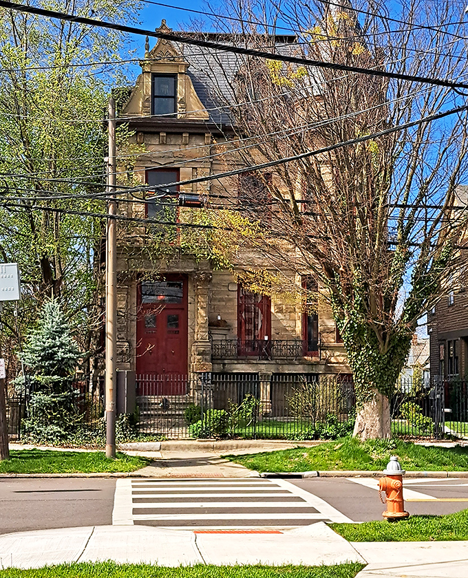 From the street, Franklin Castle presents its most storybook face – if your storybooks tend toward the delightfully macabre variety.