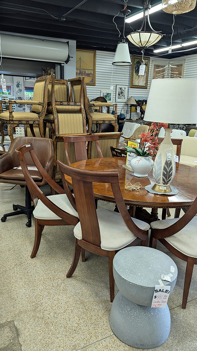 Dining elegance without the sticker shock. This polished wood table set isn't just furniture—it's the backdrop for future family gatherings and dinner parties.