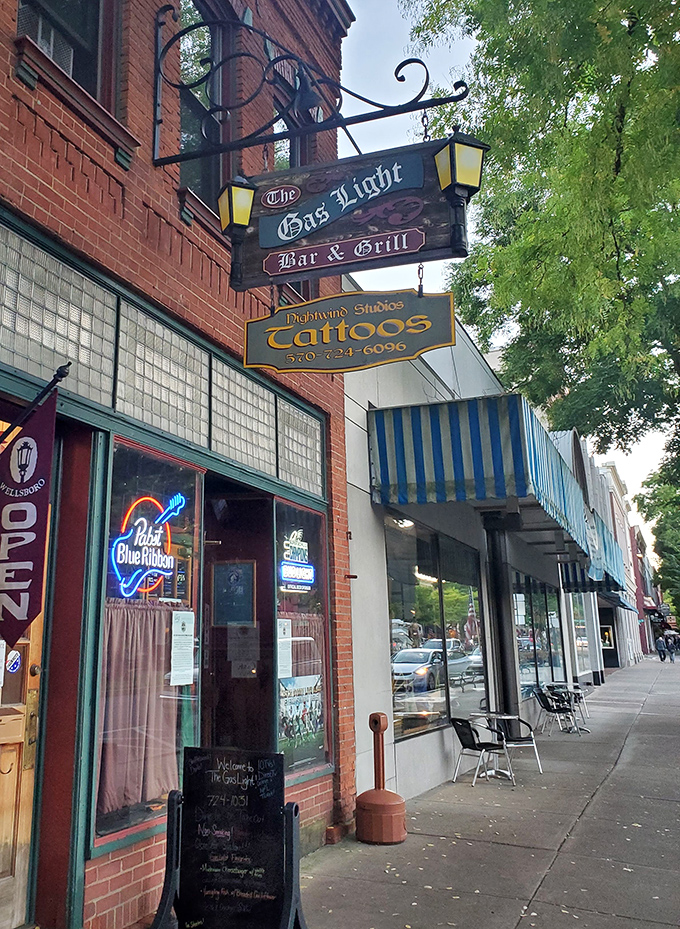 The Gas Light Bar & Grill offers classic pub atmosphere with a side of local character. That Blue Moon neon isn't lying&mdash;this place is indeed something special.