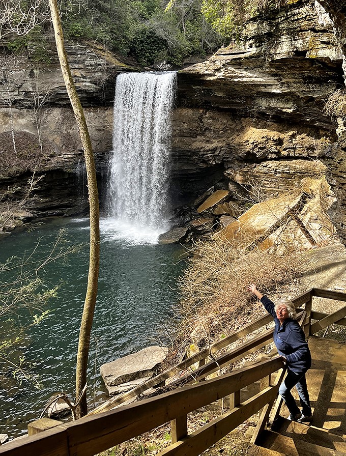 Greeter Falls doesn't just greet&mdash;it welcomes with thunderous applause. That turquoise pool looks Photoshopped, but it's 100% Tennessee magic.