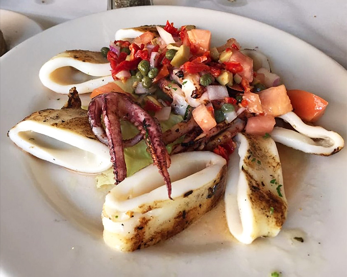 Grilled calamari that's tender, not rubbery&mdash;the unicorn of seafood appetizers, complete with vibrant salsa.