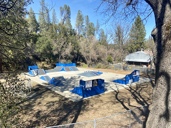 The local skate park proves that even in a historic Gold Rush town, there's room for kickflips and ollies among the antiques.