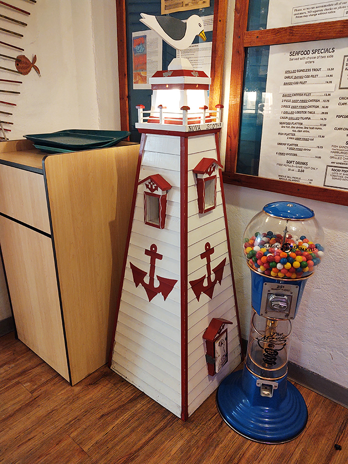 Maritime kitsch done right. This lighthouse doesn't warn ships away&mdash;it beckons desert dwellers toward a sea of flavor (with gumballs for dessert).