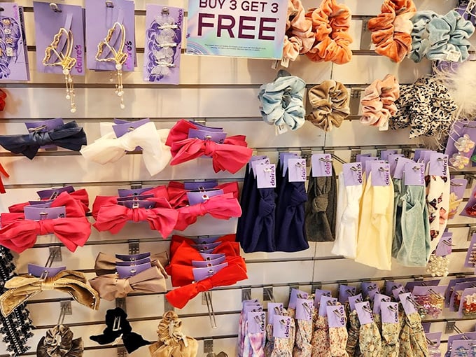 A rainbow of hair accessories that promises to solve all your bad hair days while simultaneously creating new storage problems at home.