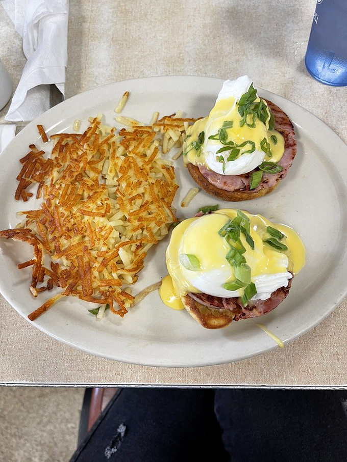 Eggs Benedict done so right it makes you forgive whoever Benedict was for being pretentious enough to name a breakfast after himself.