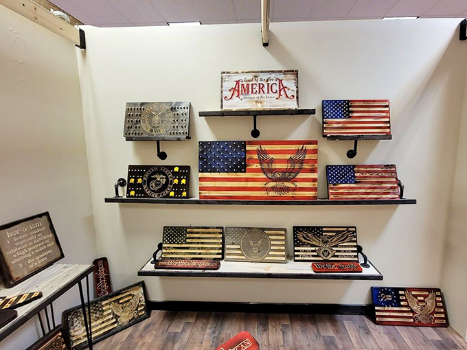 Patriotic decor that spans generations&mdash;from rustic wooden flags to eagle emblems that would make any front porch proudly scream "America!"