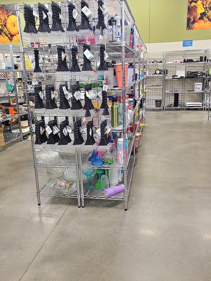 Glassware and serving pieces stacked like urban tetris&mdash;someone's wedding registry rejects become your entertaining secret weapons.