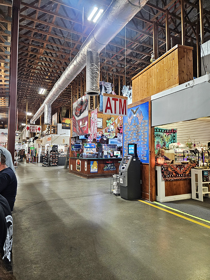 The market's industrial-chic interior, with ATMs strategically placed for when you find that must-have treasure you didn't budget for.