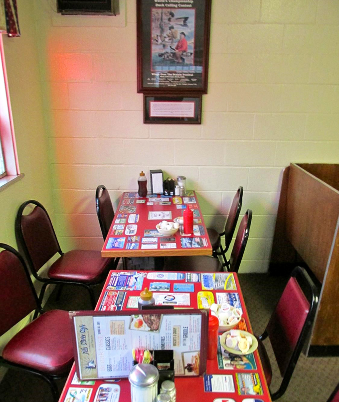Tables dressed in colorful placemats advertising local businesses&mdash;Port Clinton's version of social media, served with a side of ketchup.