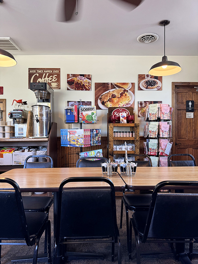 The coffee sign doesn't lie &ndash; good times do happen over coffee, especially when surrounded by photos of what you should order next.