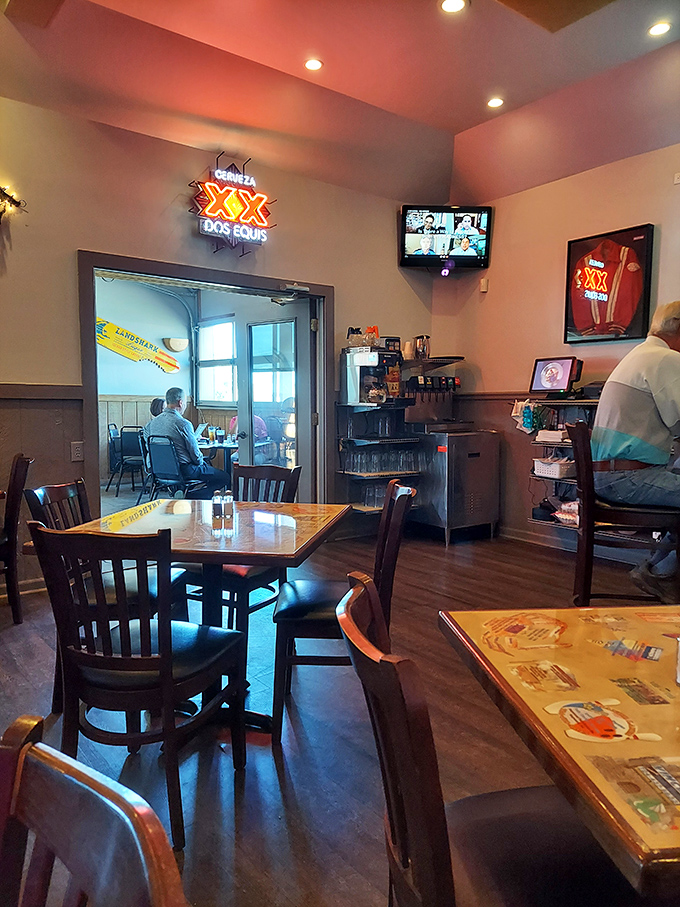 The dining area offers that rare combination of coziness and spaciousness, like your favorite living room but with better food and no dishes to wash.