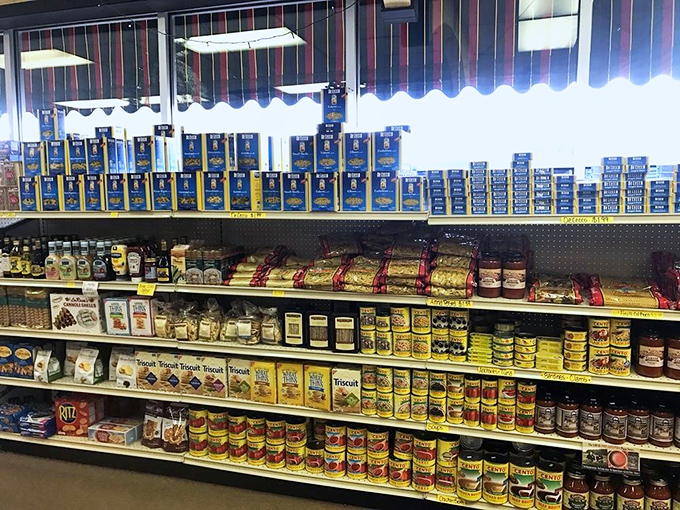 Imported Italian goods line up like edible soldiers, ready to elevate your pantry to new culinary heights.