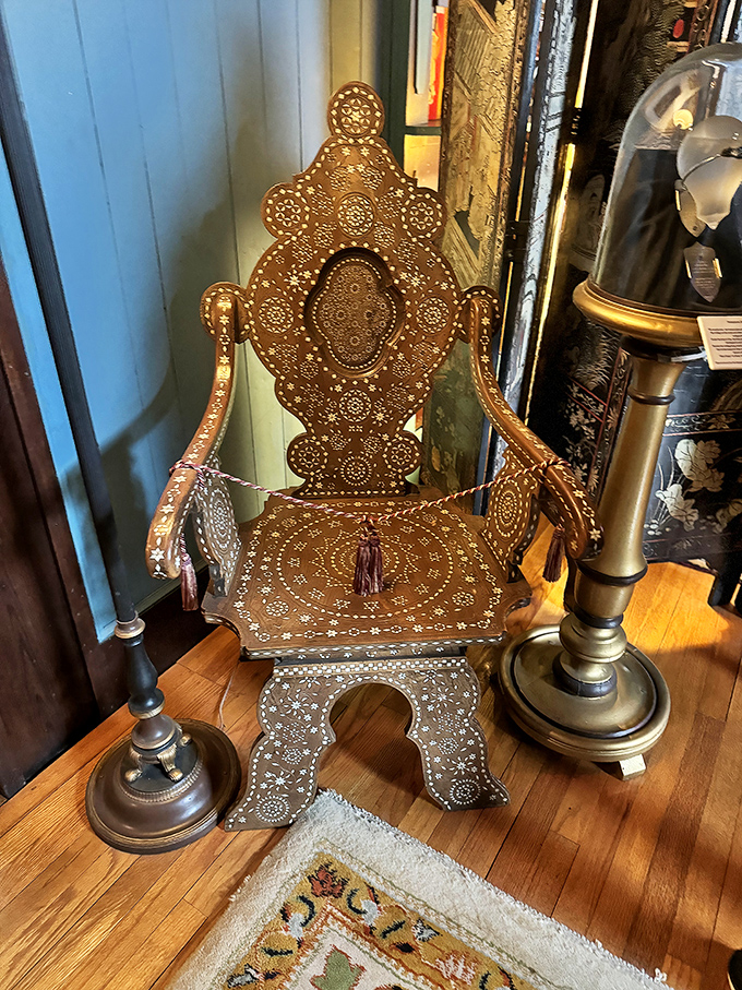 This isn't just a chair&mdash;it's a masterclass in bone inlay, where every pattern was painstakingly created by artisans who never heard of IKEA.