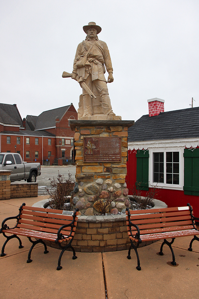The John Conner Monument stands sentinel in town, surrounded by benches perfect for contemplating history or tomorrow's grocery list.