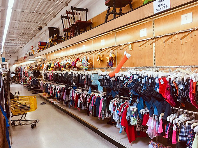 The children's clothing section: where savvy parents outfit growing kids without growing debt. Those adorable outfits will be outgrown before you can say "growth spurt."