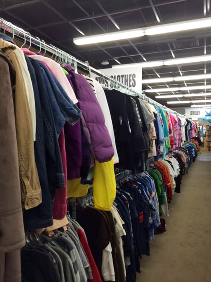The clothing rainbow continues! This technicolor display of everyday wear proves that building a wardrobe doesn't require emptying your savings account.