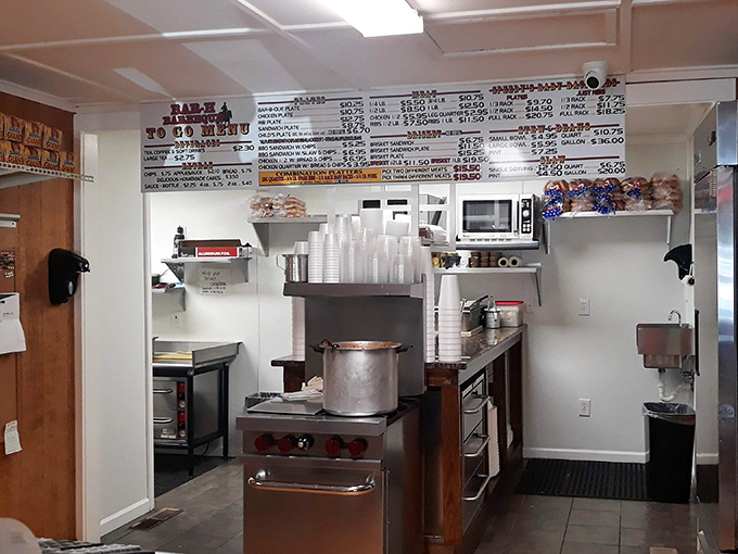 A kitchen that prioritizes function over flash. When you're focused on perfect barbecue, fancy equipment takes a backseat to technique and tradition.