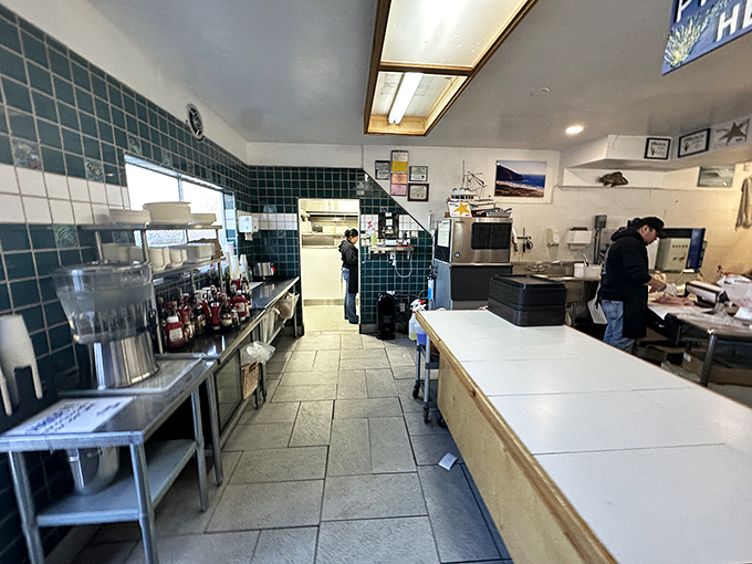 Where the magic happens: a kitchen that treats fish with more respect than a Japanese tea ceremony.