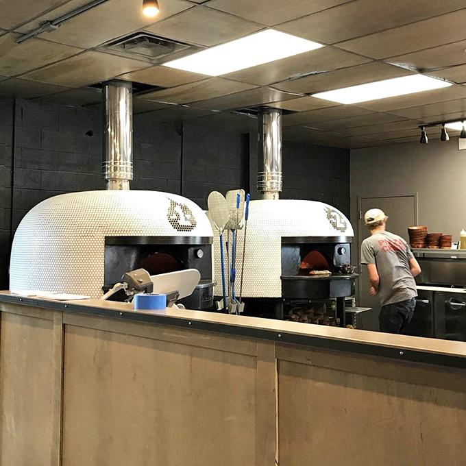 The twin pizza ovens&mdash;imported from Italy&mdash;are the beating heart of Old Scratch. These tiled beauties transform simple dough into transcendent discs of joy.