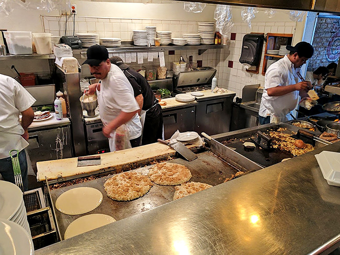 Where the magic happens&mdash;pancakes the size of manhole covers being flipped with the precision of Olympic gymnasts.