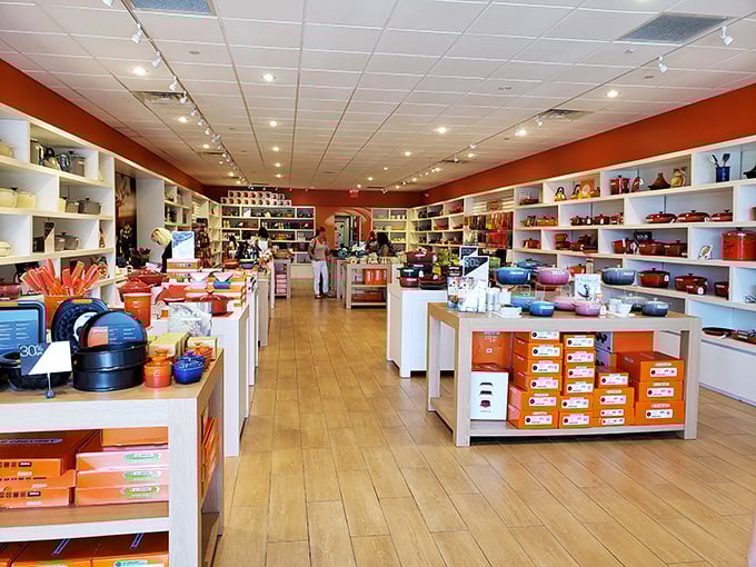 Le Creuset's rainbow of culinary possibilities. Each pot whispers promises of the gourmet meals you'll definitely start making once you bring it home.