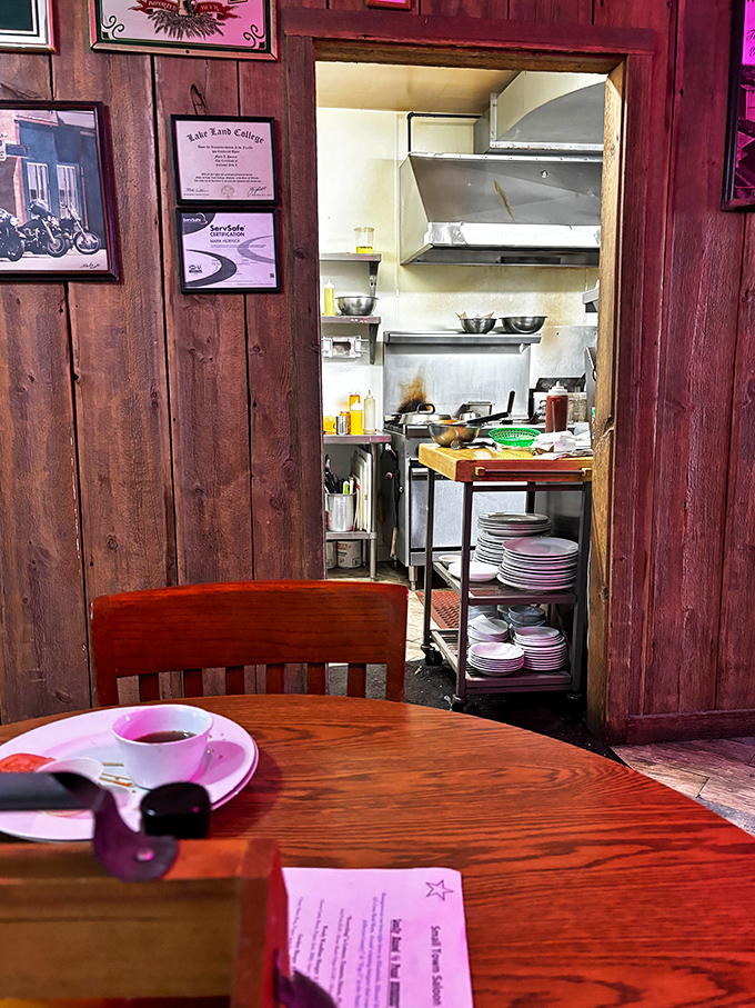 A glimpse into the kitchen reveals the unpretentious heart of Dually's, where simple ingredients transform into memorable meals.