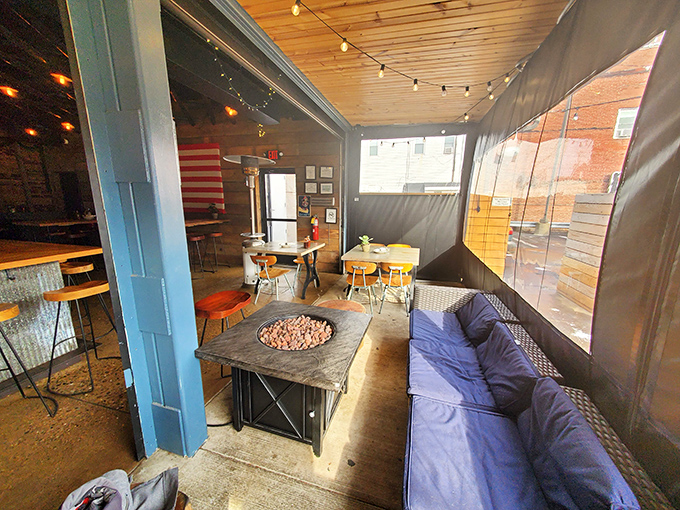 The lounge area beckons like your favorite easy chair, but with better food than your living room offers.