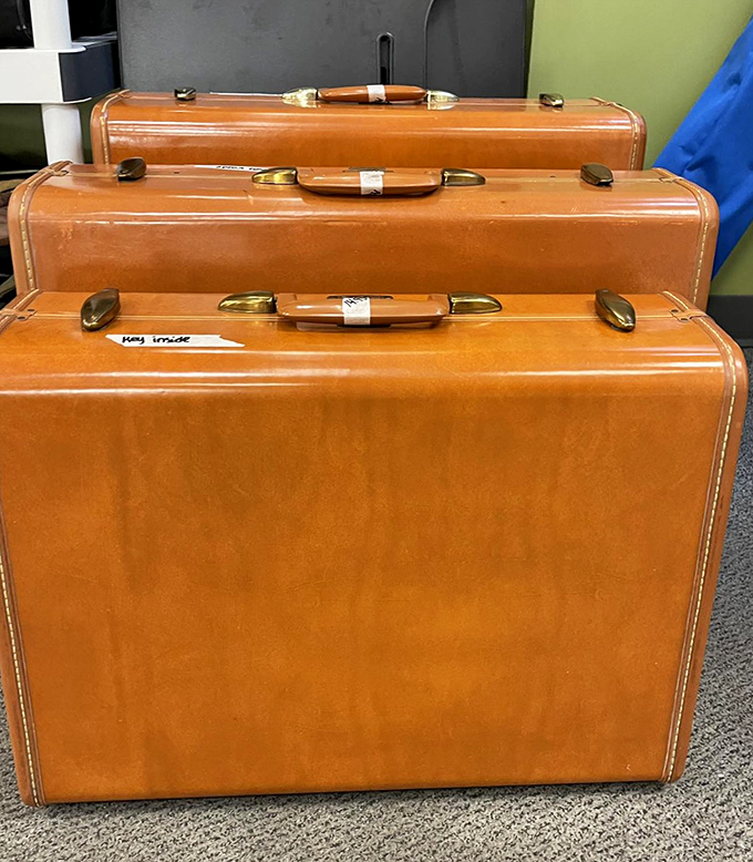 Vintage luggage with stories to tell, these caramel-colored beauties harken back to a time when travel was an elegant affair.