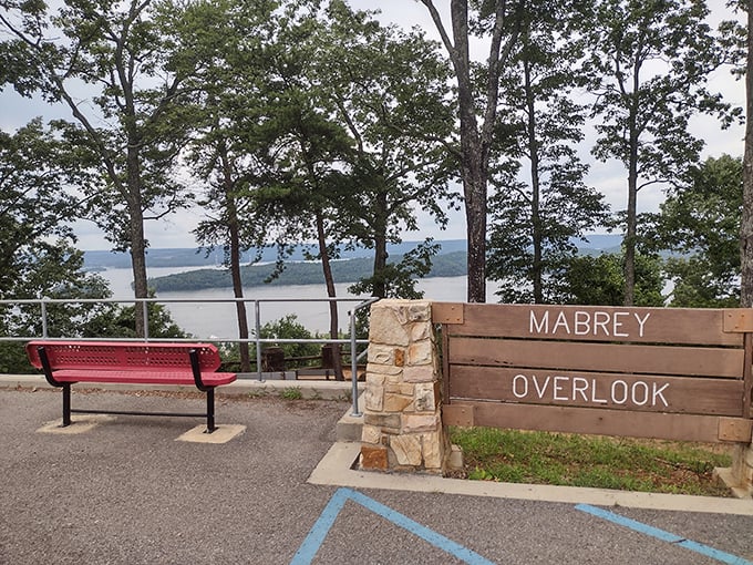 Mabrey Overlook's red bench &ndash; where sitting down for "just five minutes" turns into an hour of peaceful contemplation.
