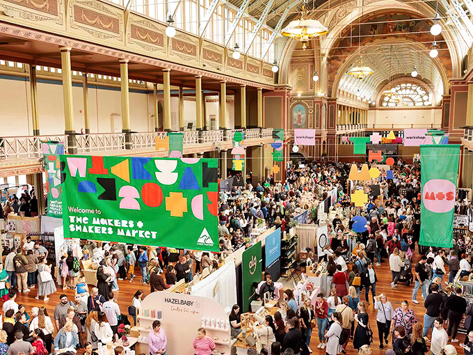 The Makers & Shakers Market transforms this historic space into a bustling bazaar where local creativity flourishes without metropolitan price inflation.