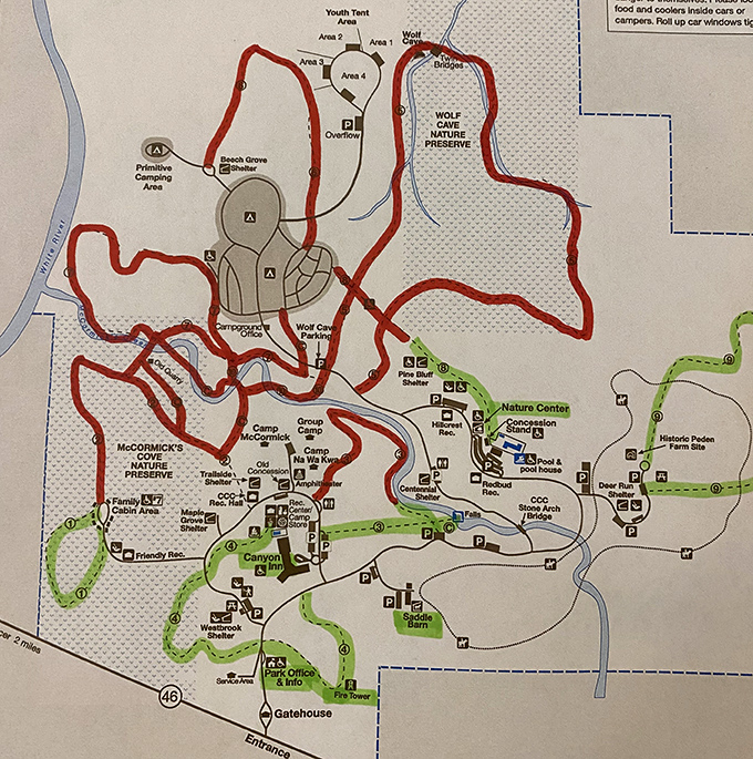 Choose your own adventure. The park map reveals a network of trails waiting to transform ordinary weekend warriors into intrepid explorers.