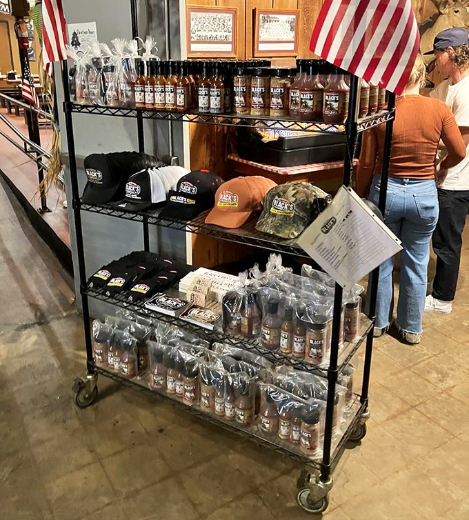 Sauce bottles, hats, and shirts&mdash;because sometimes you need to bring home evidence of your pilgrimage to the barbecue promised land.