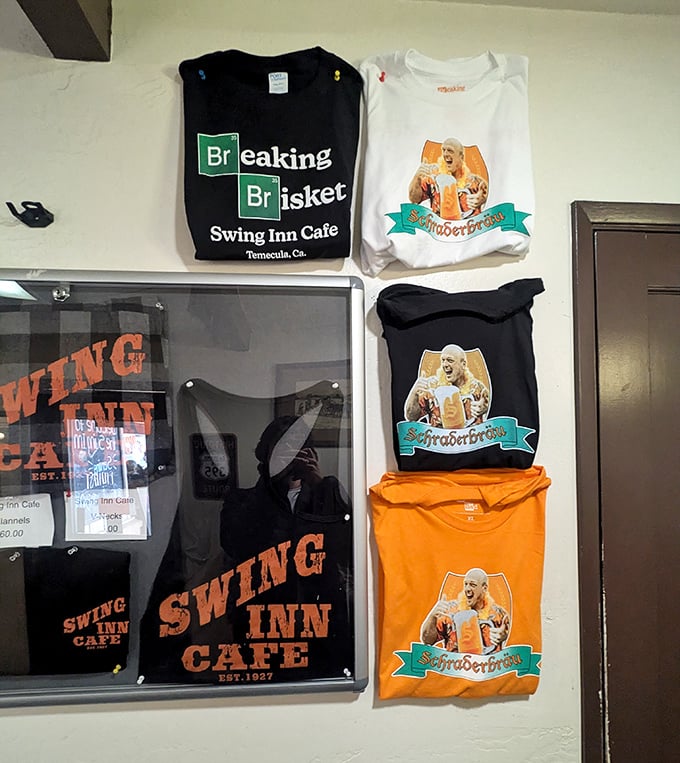 Merchandise that lets you take home the Swing Inn spirit&mdash;including a "Breaking Brisket" shirt that's worth the trip alone.