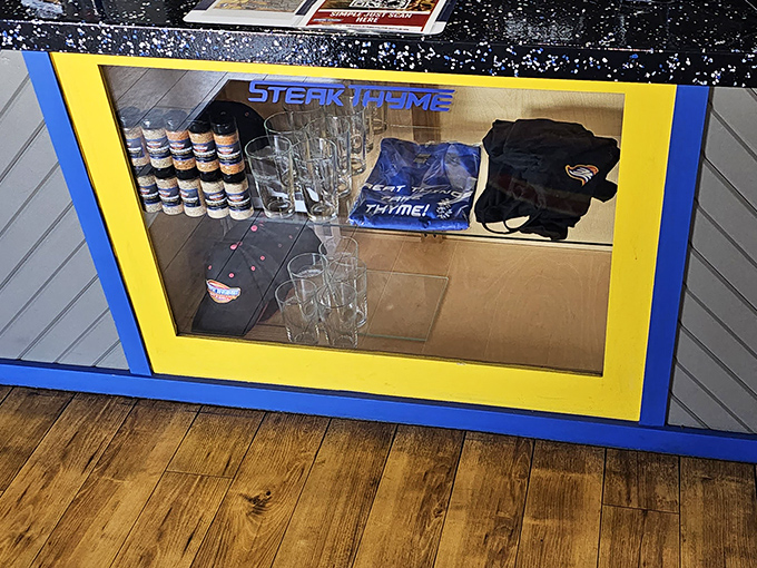 The merch display &ndash; because sometimes you need to take a piece of your favorite hangout home, beyond the leftovers in a box.