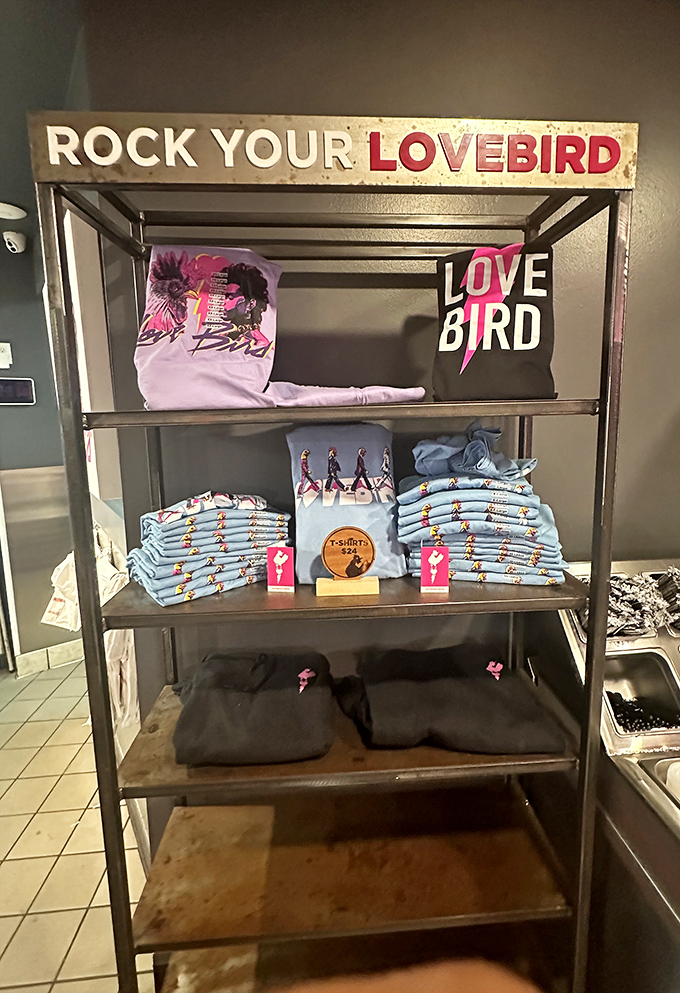 "Rock Your LoveBird" indeed&mdash;when the chicken's this good, you'll want the t-shirt to prove you were there.