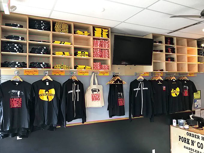 The merchandise wall isn't just swag&mdash;it's a chance to take the Saddleback experience home, minus the smoker and years of pitmaster expertise.