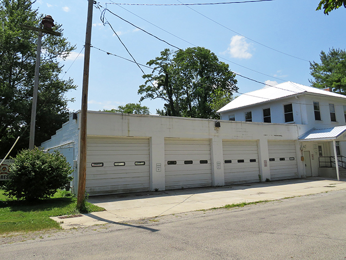 This unassuming fire station stands ready to protect Clifton's treasures, a humble guardian of the village's historic architecture.