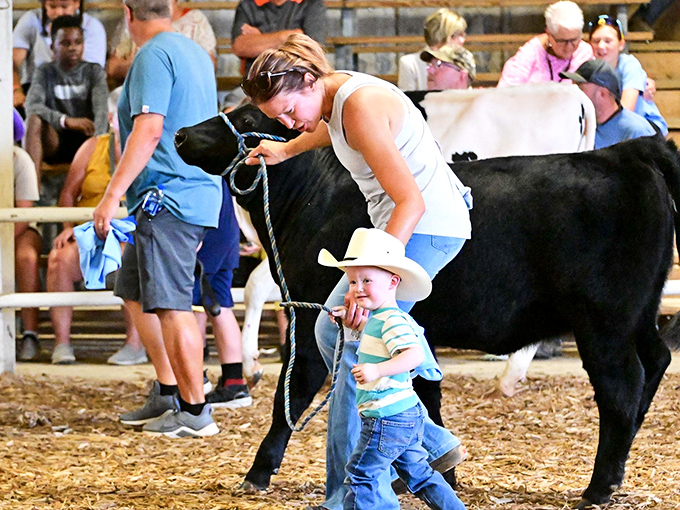 County fair traditions continue at the Morrow County Fair, where little cowboys learn the ropes and retirement-age farmers nod approvingly from the bleachers.