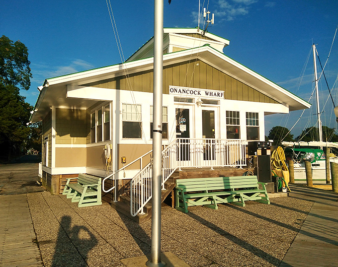Onancock Wharf welcomes sailors and dreamers alike, its unassuming charm the perfect gateway between land adventures and watery explorations.