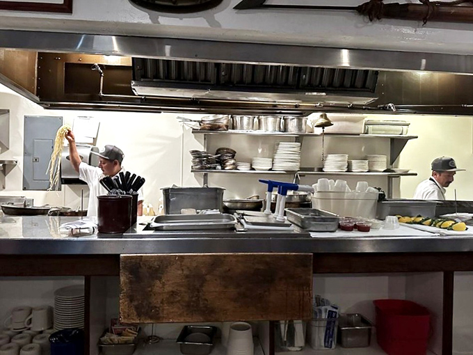 Where the magic happens without smoke and mirrors. The open kitchen at Brophy Bros. proves that great seafood needs no special effects.