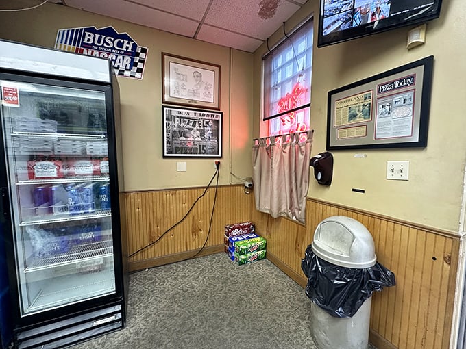 Wood paneling and fluorescent warmth create the perfect backdrop for Columbus's best-kept sandwich secret.