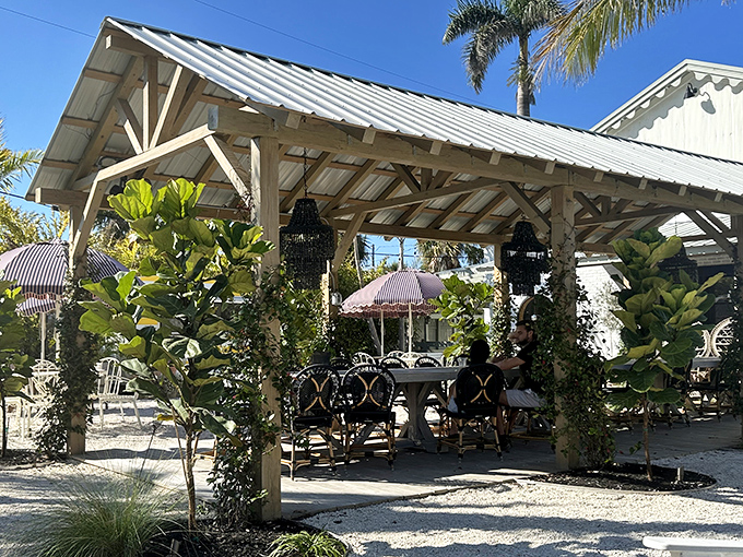 This charming outdoor pavilion in Cortez invites lingering conversations over cold drinks &ndash; Florida's version of a town square.