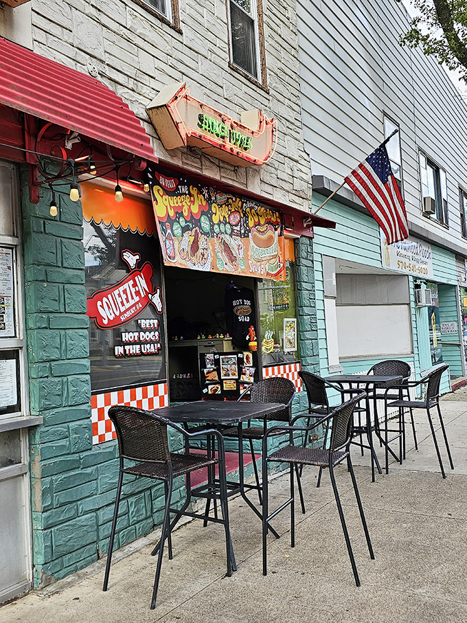 Sidewalk seating adds breathing room to the equation. On summer days, these tables become the hottest real estate in Sunbury.
