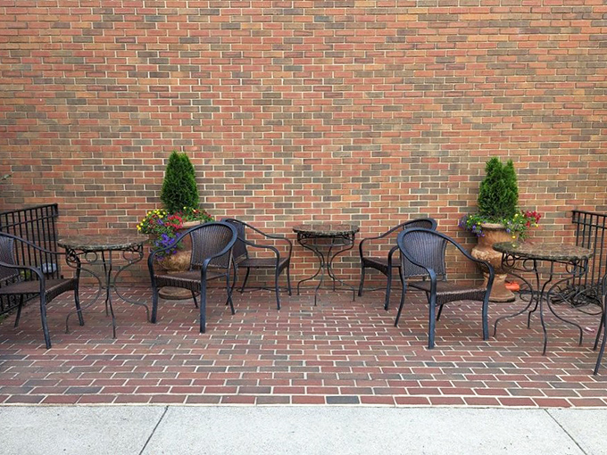 The charming brick patio offers a quiet moment before or after your meal&mdash;a civilized breather in our otherwise hectic world.