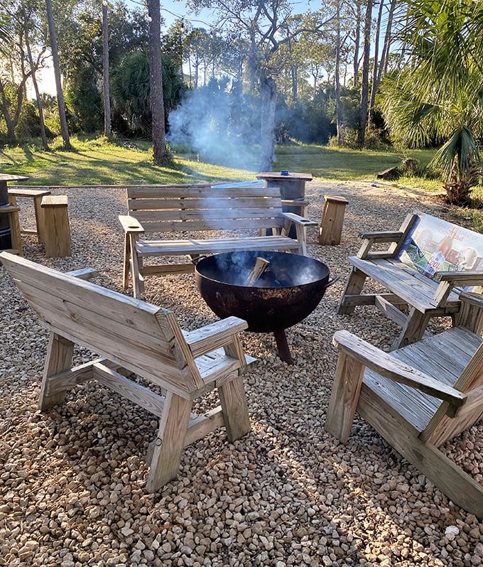 Fire pits and Adirondack chairs&mdash;where the best post-dinner conversations happen under a canopy of Florida pines and palms.