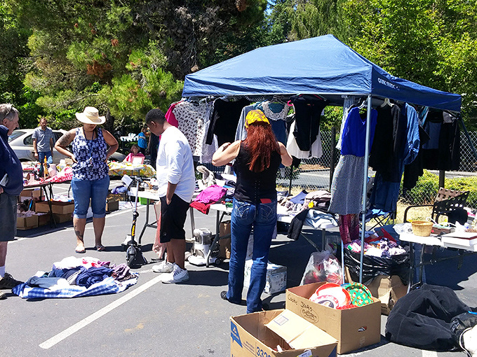 Outdoor sales bring the treasure hunt into the sunshine. One person's "finally getting rid of it" is another's "just what I needed!"