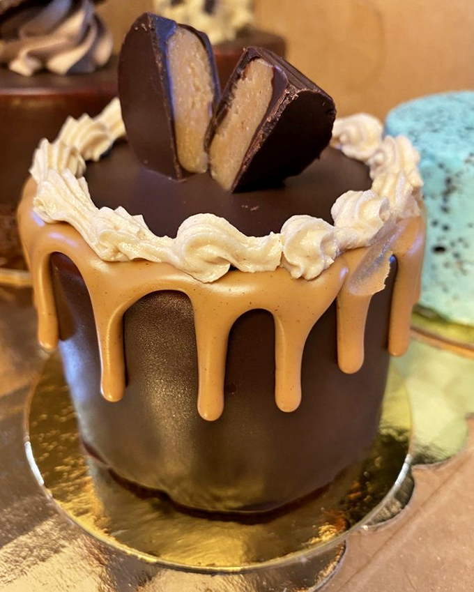 This peanut butter chocolate masterpiece isn't just a cake &ndash; it's what dreams taste like when they're having particularly delicious dreams.