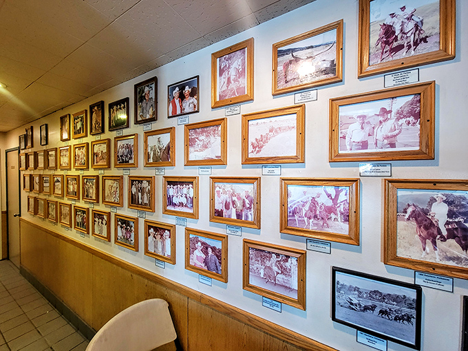 The wall of memories tells stories of community, celebration, and the universal truth that good food brings people together.