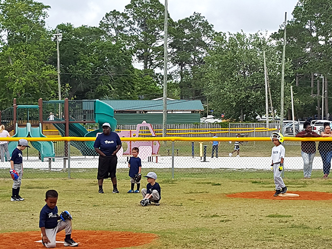 Local baseball fields prove this town invests in community spirit rather than flashy tourist attractions.