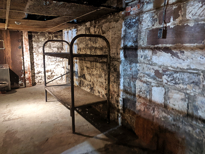 The original bunk beds offered all the comfort of sleeping on a medieval torture device. Prison interior designers clearly weren't concerned with thread count.
